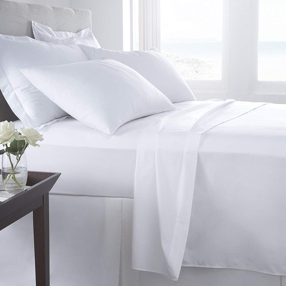 cvc sheet long king flat white – Fresh Linen Hire